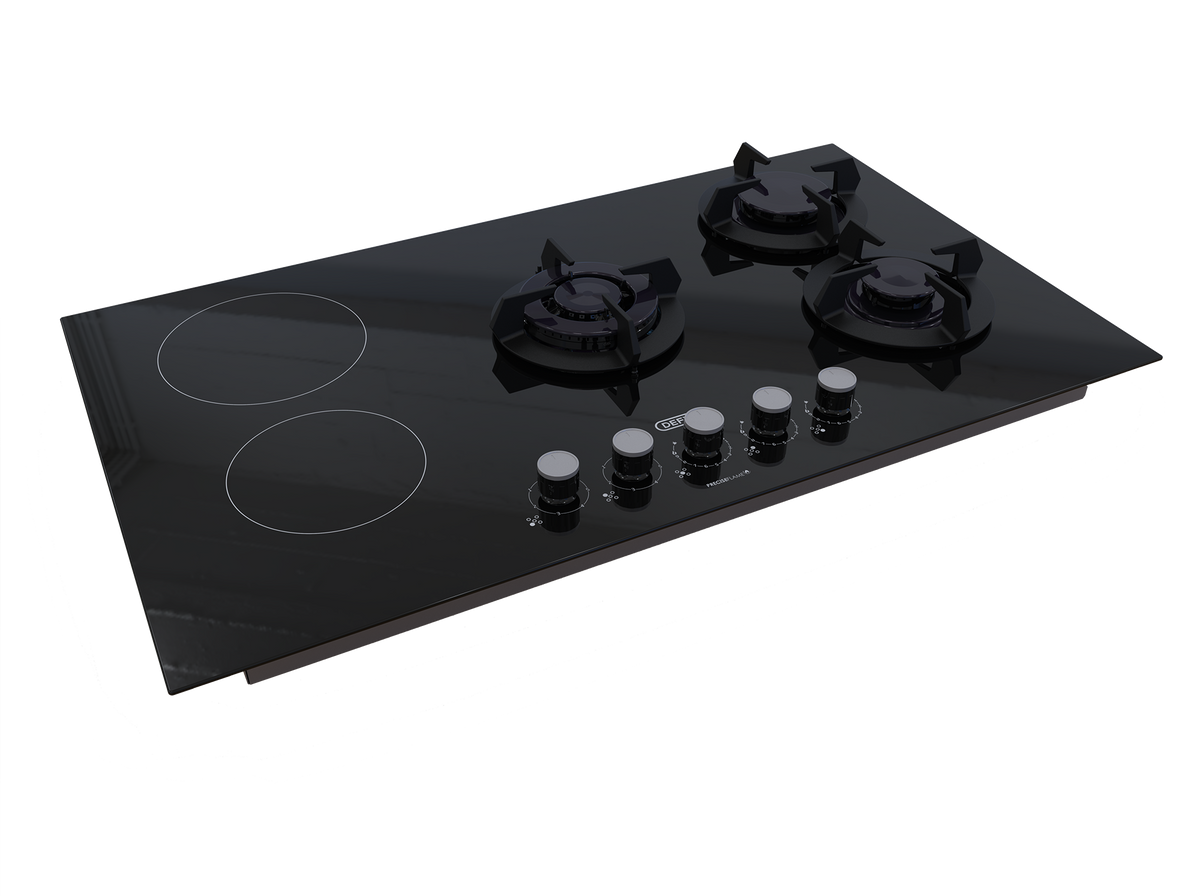 Defy Dual Fuel Hybrid Gas Electric Hob Black DHG902