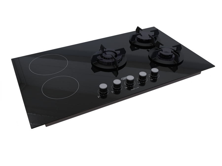 Defy Dual Fuel Hybrid Gas Electric Hob Black DHG902