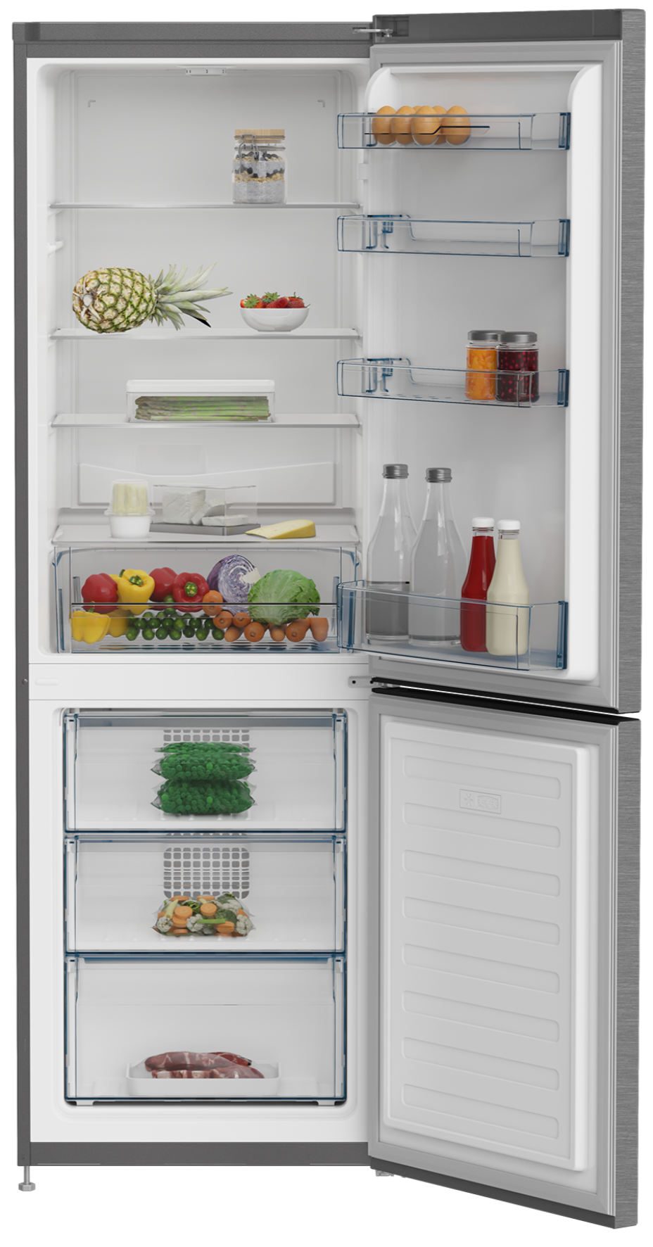 Defy 350L Fridge/Freezer Metallic DAC622